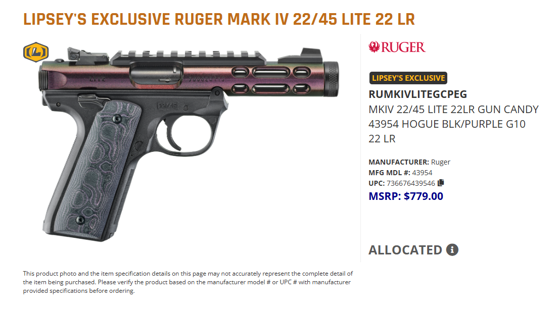 Exclusive Ruger Mark IV 22/45 Lite 22 LR GUN CANDY 9546 – Gun Reviews ...